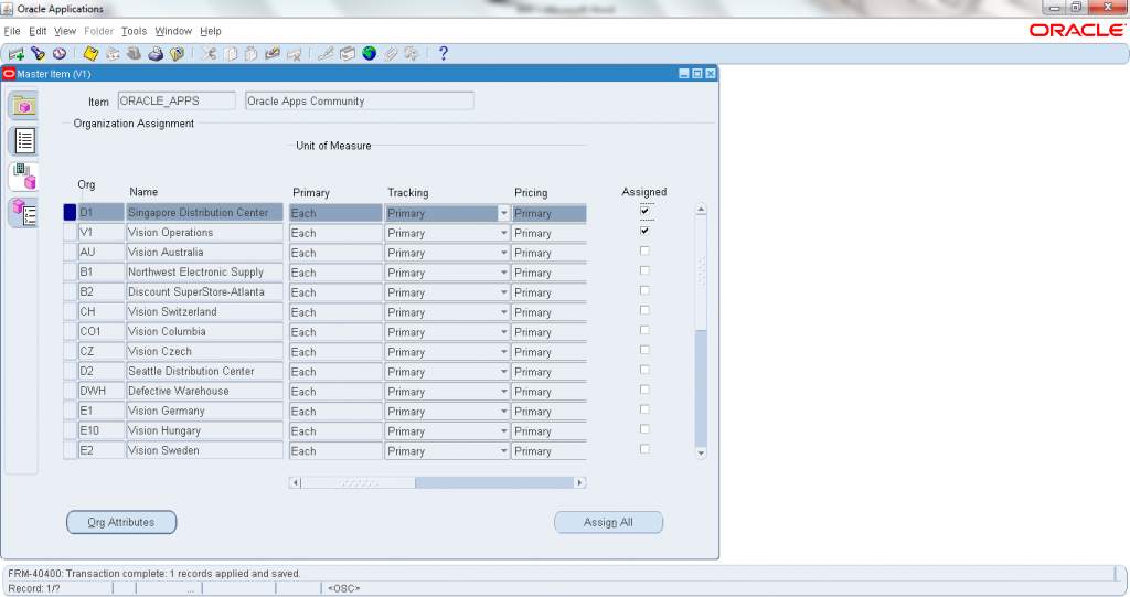 Create Item in Local Inventory Organization | ORACLE APPS COMMUNITY